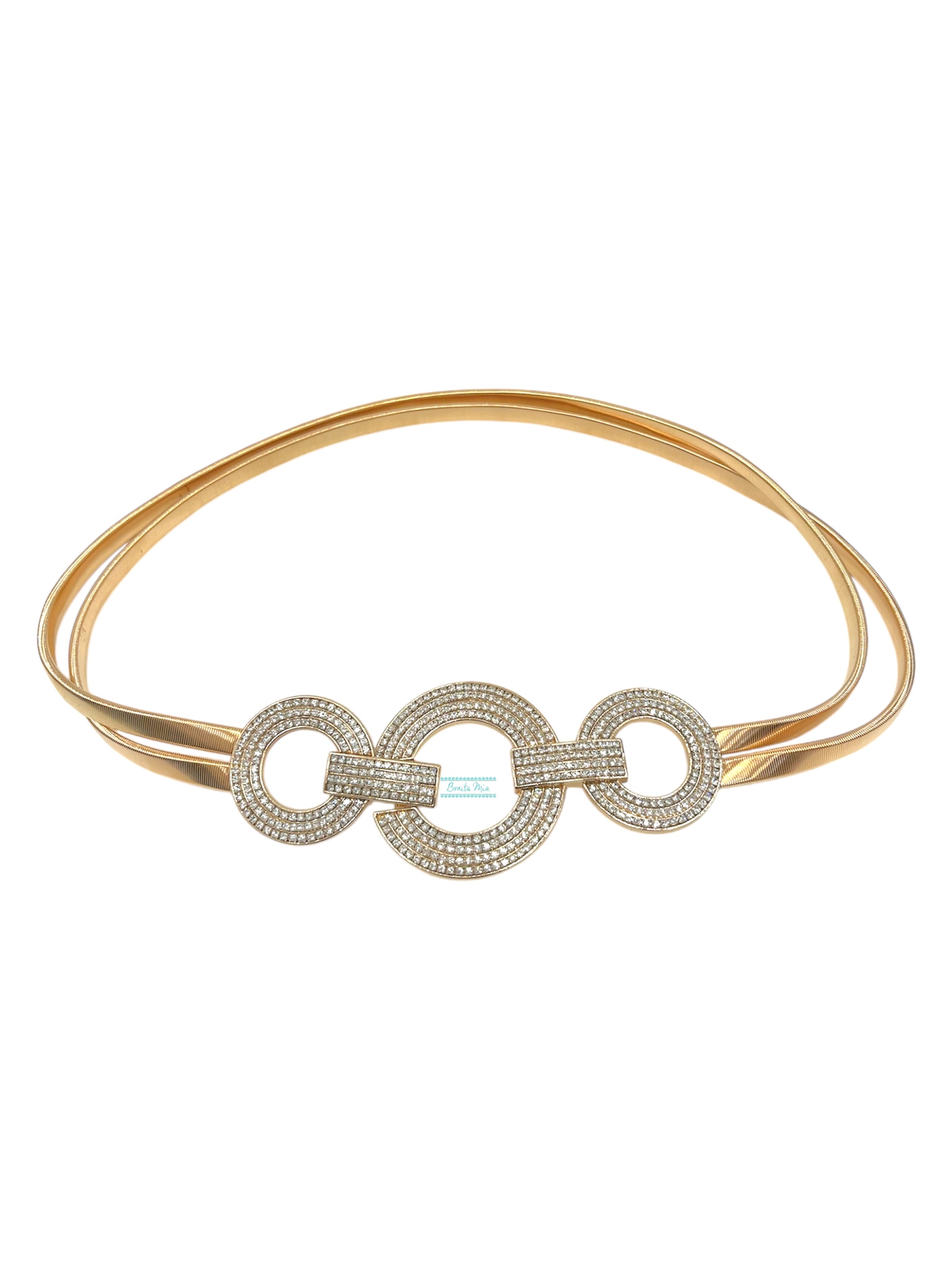Cinturón strass dorado • Bonita Mía
